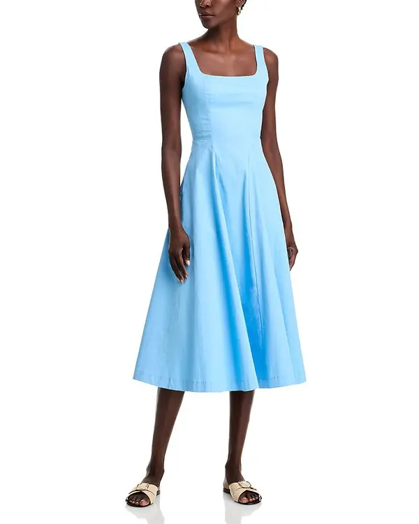 Aqua Square Neck Tank Dress - Sky Blue