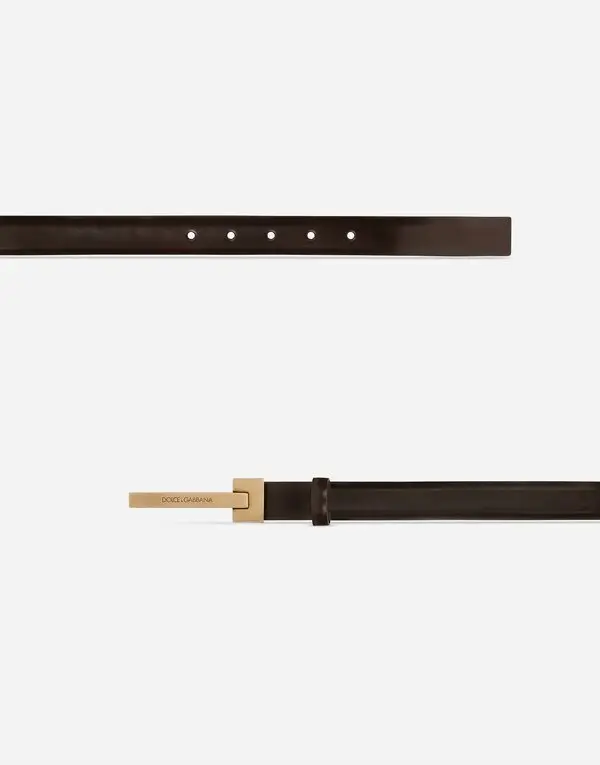 Dolce & Gabbana Brushed Calfskin Belt - Brown