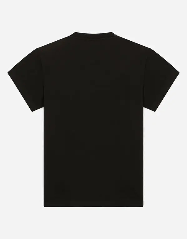 Dolce & Gabbana Jersey T-shirt With Bee And Crown Embellishment