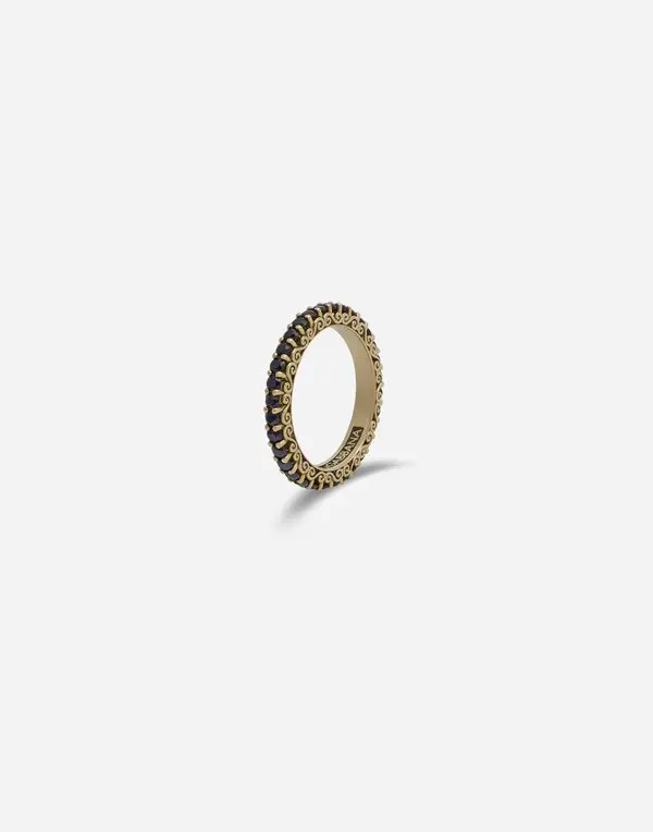 Dolce & Gabbana Yellow Ring With Black Sapphires - Gold