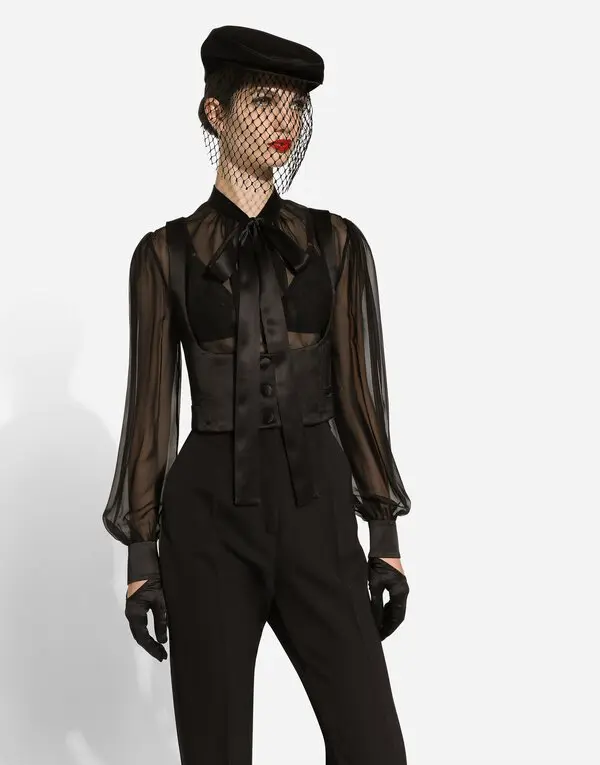 Dolce & Gabbana Single-breasted Silk Duchesse Tuxedo Vest
