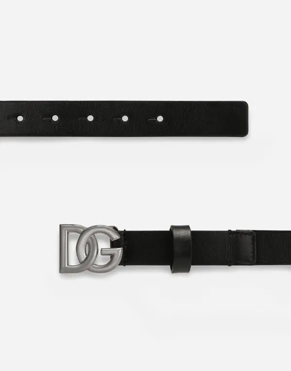 Dolce & Gabbana Stretch Belt With Dg Logo - Black