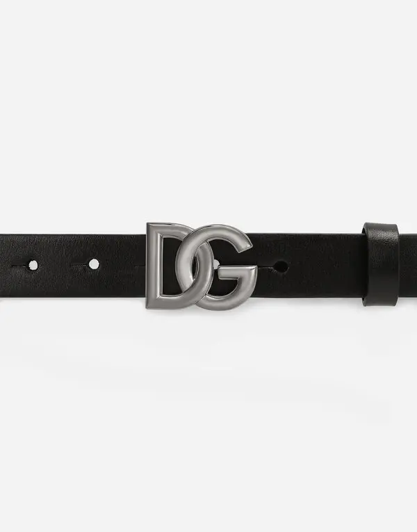 Dolce & Gabbana Stretch Belt With Dg Logo - Black
