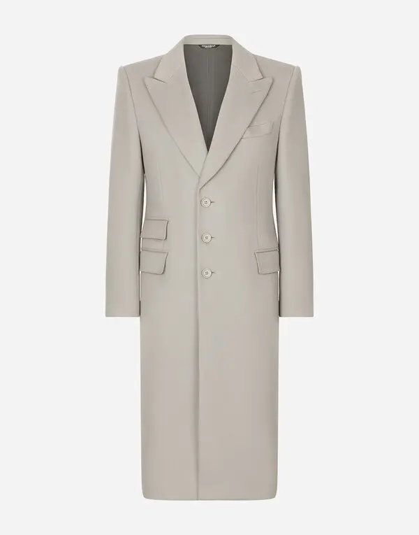 Dolce & Gabbana Single-breasted Double Cashmere Coat - Grey