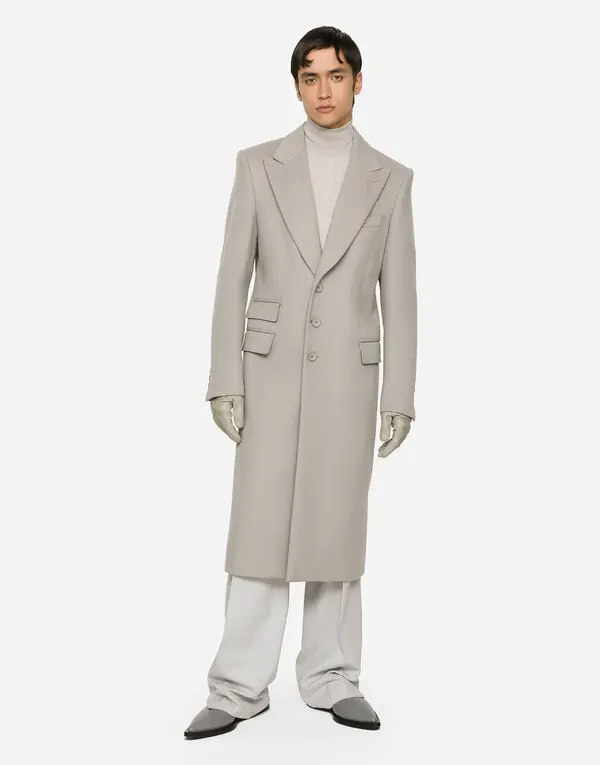 Dolce & Gabbana Single-breasted Double Cashmere Coat - Grey