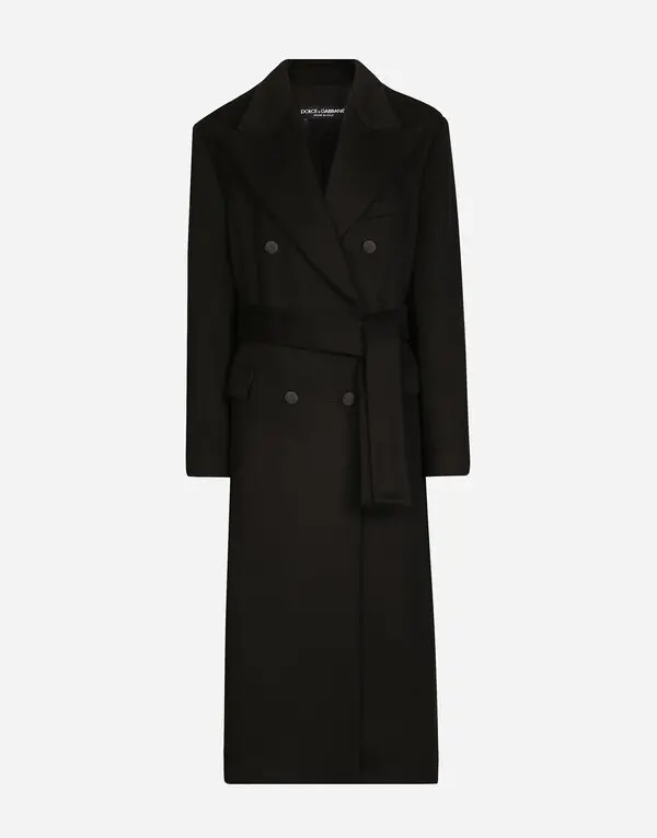 Dolce & Gabbana Double-breasted Cashmere Baize Coat - Black