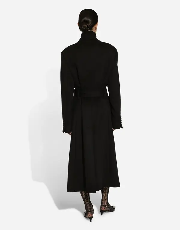 Dolce & Gabbana Double-breasted Cashmere Baize Coat - Black