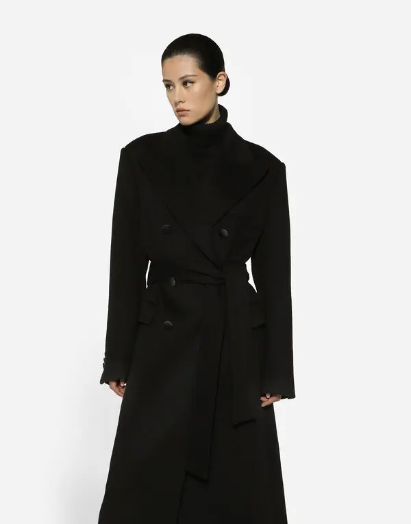 Dolce & Gabbana Double-breasted Cashmere Baize Coat - Black