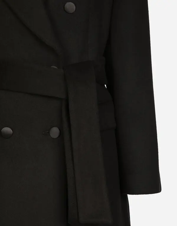 Dolce & Gabbana Double-breasted Cashmere Baize Coat - Black