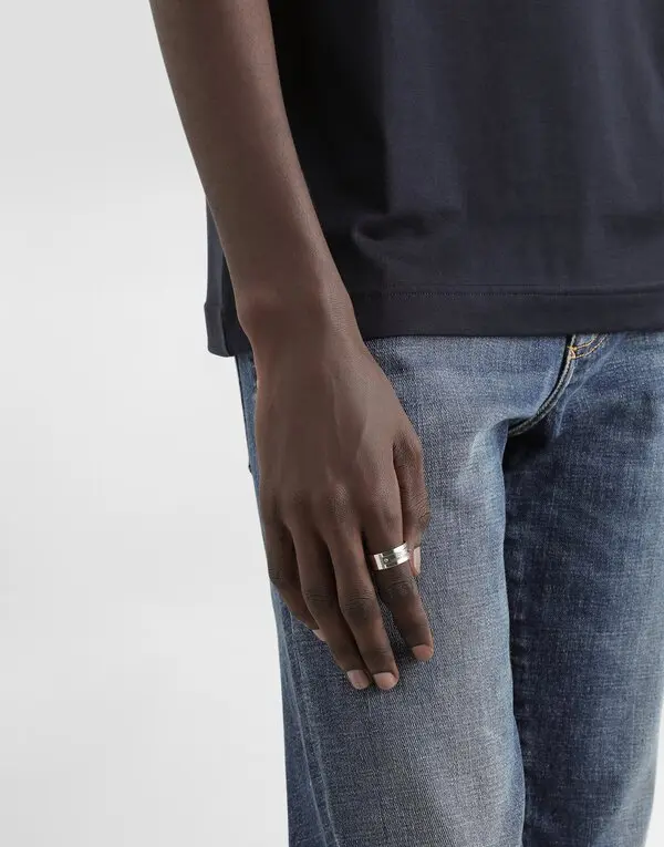 Dolce & Gabbana Ring With Logo Tag - Silver
