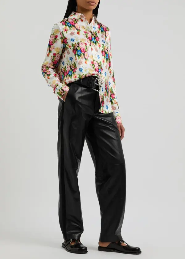 Loewe Belted Leather Trousers