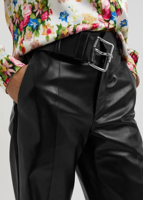 Loewe Belted Leather Trousers
