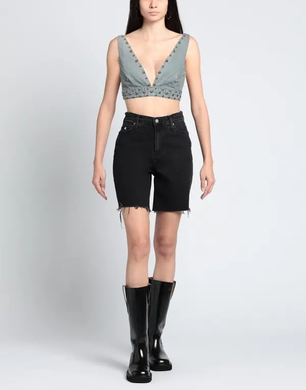 Rabanne Denim Crop Top - Blue