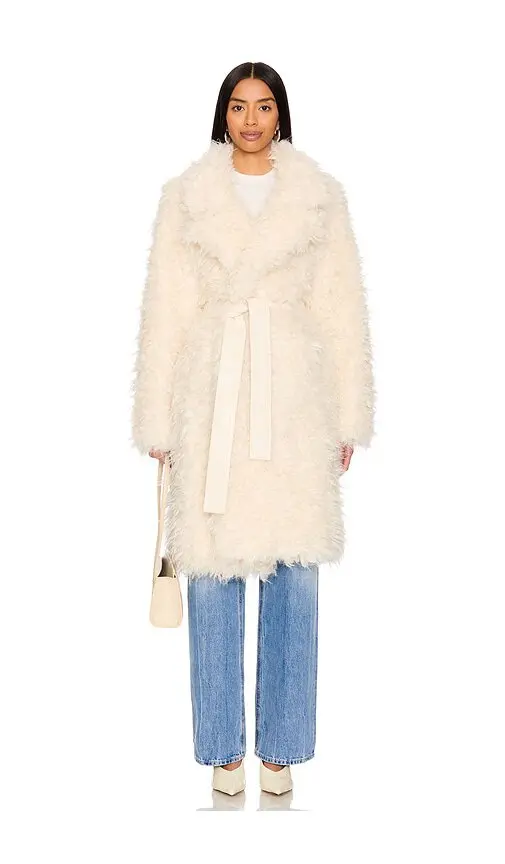 Adrienne Landau The Rosalie Coat In Whisper White 70% Off