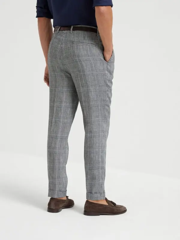 Brunello Cucinelli Prince Of Wales Trousers - Grey