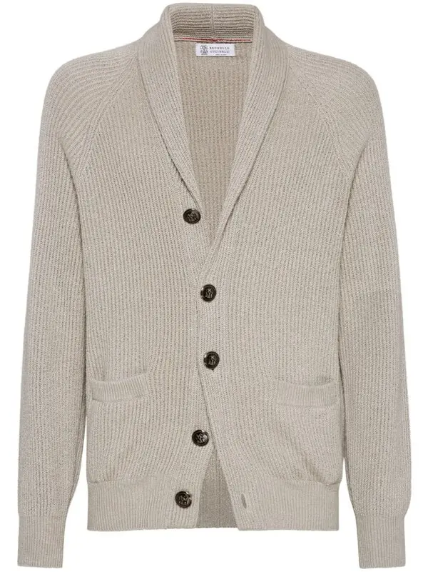 Brunello Cucinelli Ribbed Knit Cardigan - Neutrals