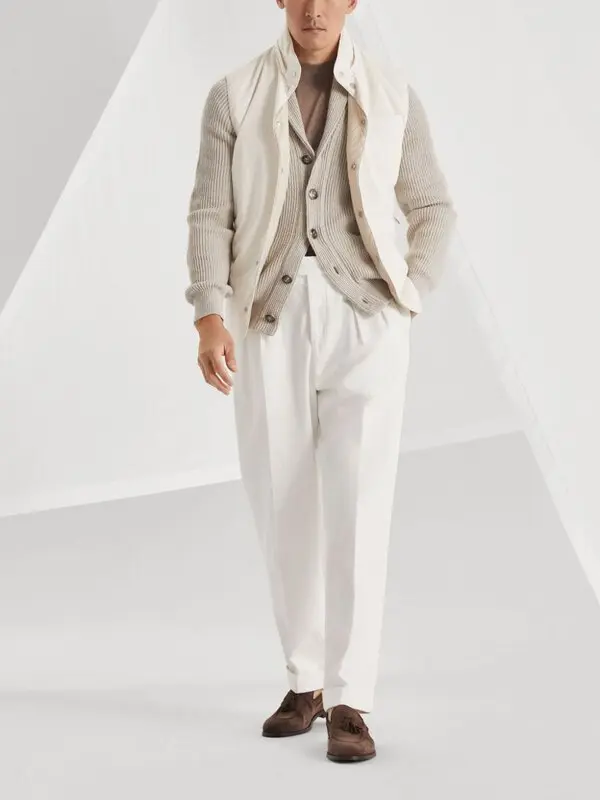 Brunello Cucinelli Ribbed Knit Cardigan - Neutrals