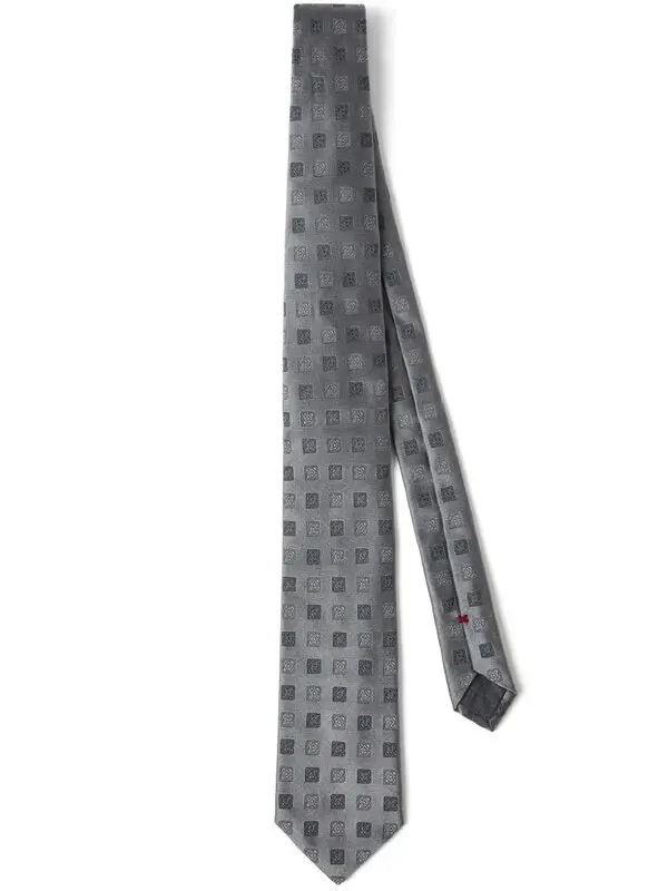 Brunello Cucinelli Silk Neck Tie - Silver
