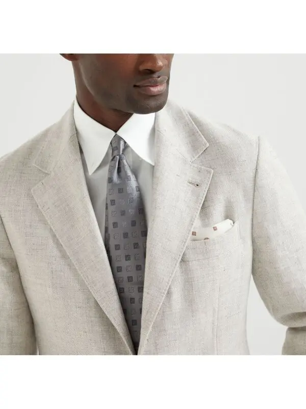 Brunello Cucinelli Silk Neck Tie - Silver