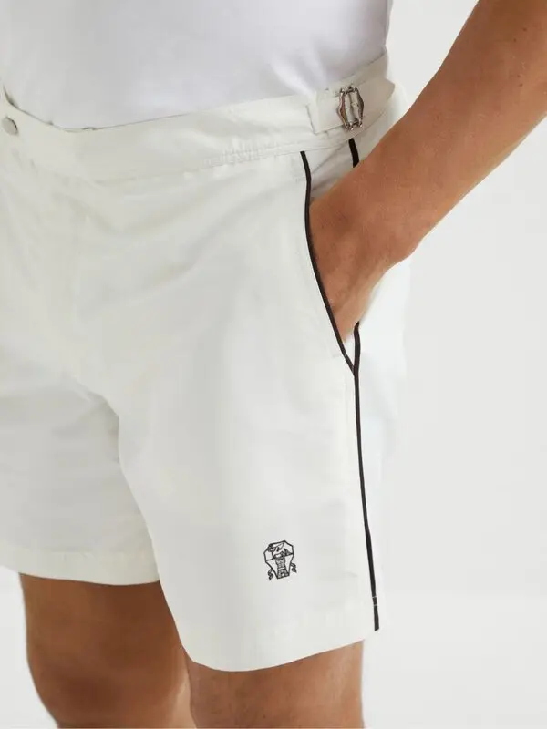 Brunello Cucinelli Logo-embroidered Swim Shorts