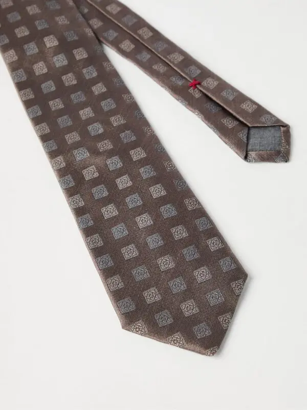 Brunello Cucinelli Jacquard-woven Silk Tie - Brown