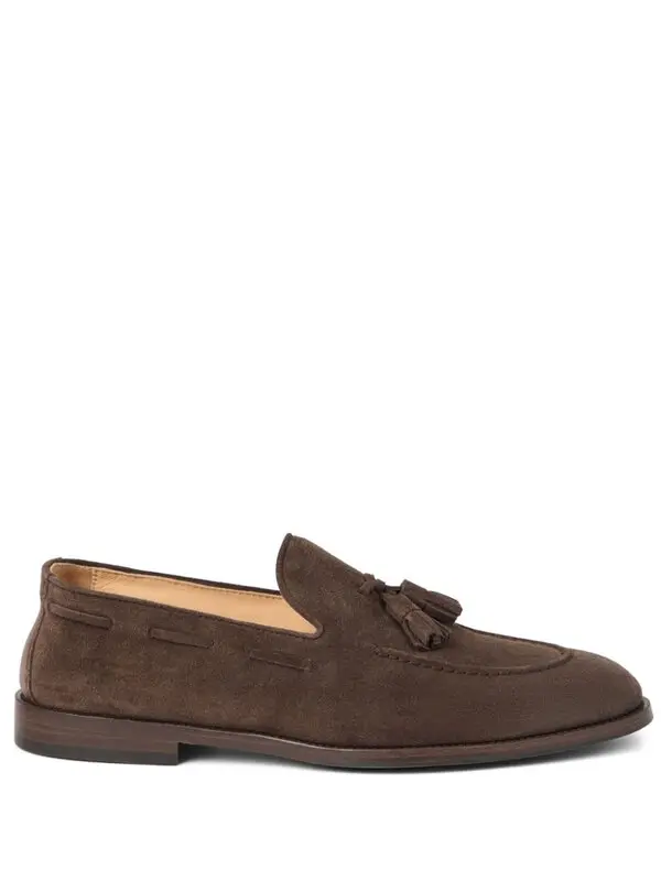 Brunello Cucinelli Suede Tassel Loafers - Brown