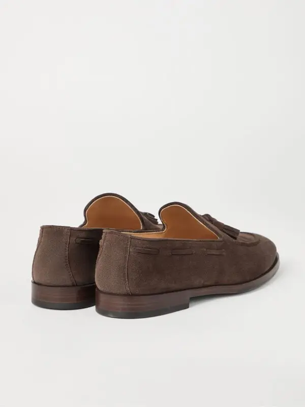 Brunello Cucinelli Suede Tassel Loafers - Brown