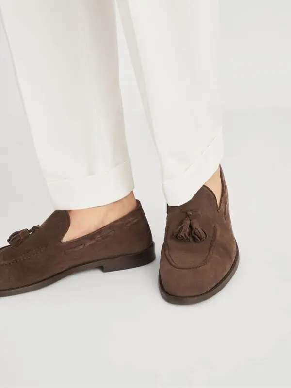 Brunello Cucinelli Suede Tassel Loafers - Brown