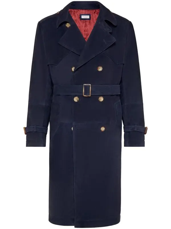 Brunello Cucinelli Suede Trench Coat