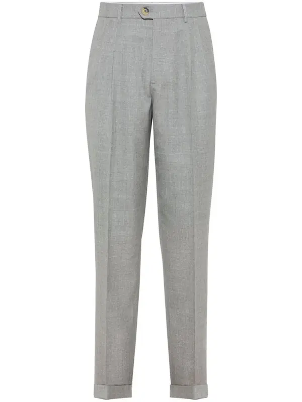 Brunello Cucinelli Pleat-detail Tailored Trousers - Grey