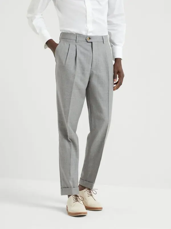 Brunello Cucinelli Pleat-detail Tailored Trousers - Grey