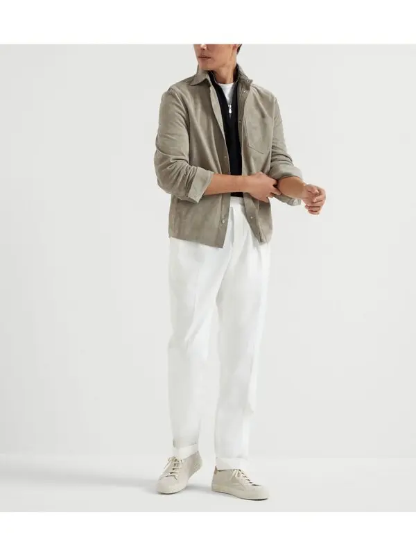Brunello Cucinelli Suede Shirt - Neutrals