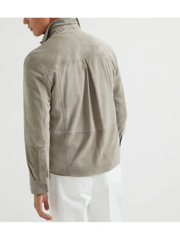 Brunello Cucinelli Suede Shirt - Neutrals