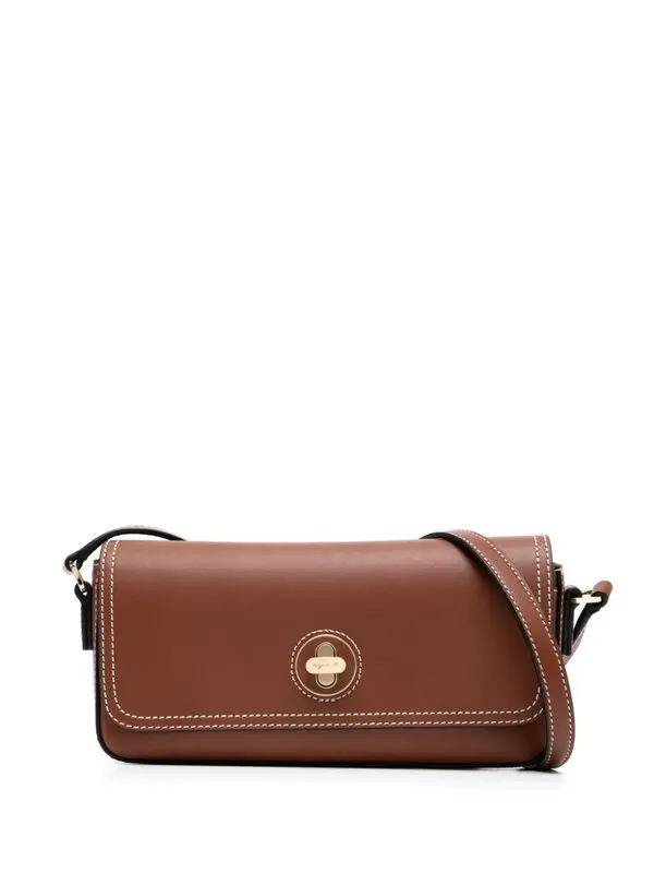 AGNÈS B. Contrast-stitching Leather Cross Body Bag