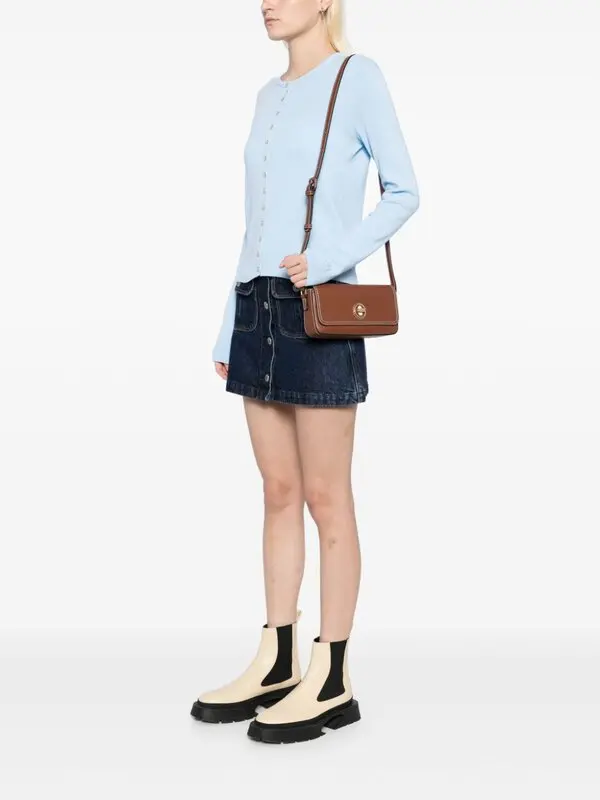 AGNÈS B. Contrast-stitching Leather Cross Body Bag