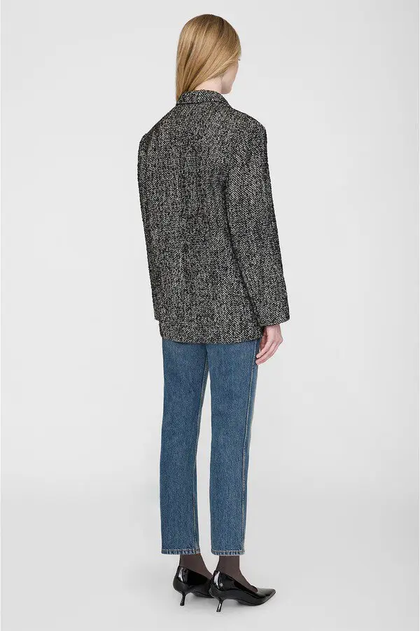 ANINE BING Quinn Blazer Salt And Pepper