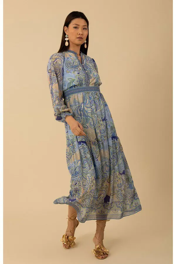 Hale Bob Shelby Long Dress - Blue