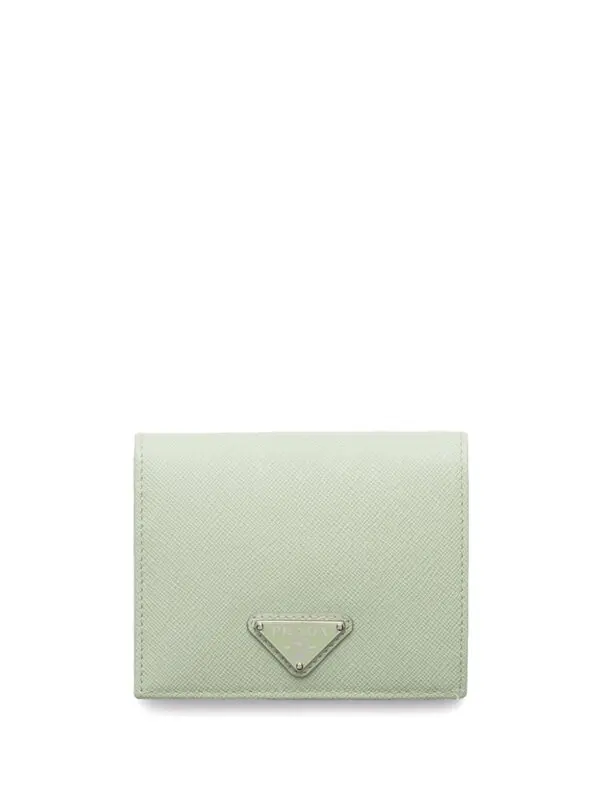 Prada Triangle-logo Leather Wallet - Green