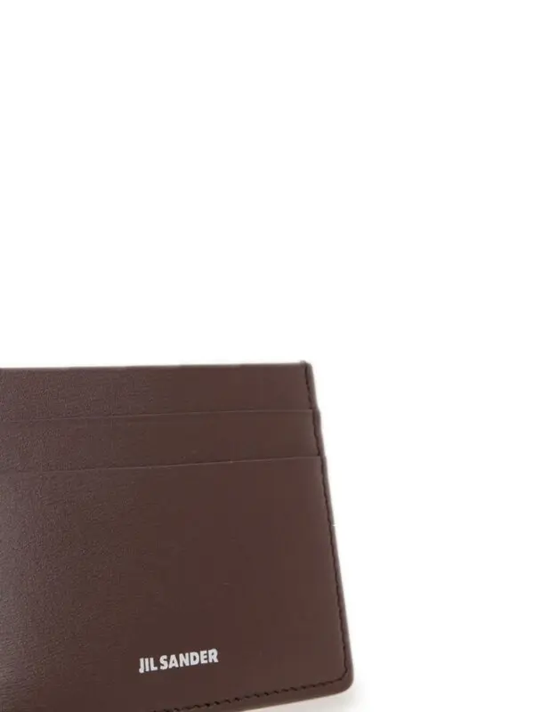 JIL SANDER Logo-print Leather Cardholder - Brown