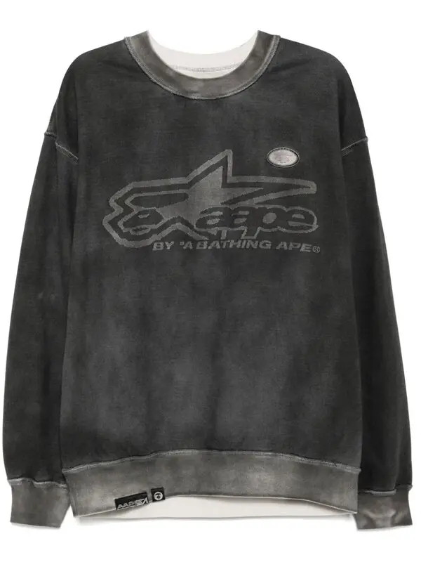 AAPE BY *A BATHING APE Logo Washed Sweatshirt