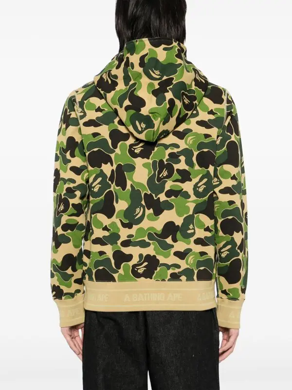 A Bathing Ape® Abc Camo Logo Zip-Up Hoodie - Green | Editorialist