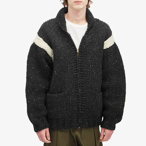 Visvim Cowichan Hand Knit Cardigan - Black