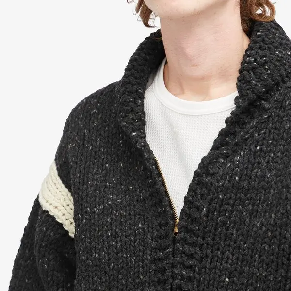Visvim Cowichan Hand Knit Cardigan - Black