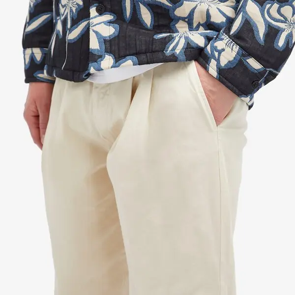 WAX LONDON Raleigh Pleat Twill Trousers - Stone