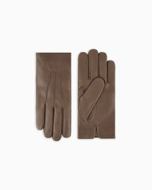 Giorgio Armani Nappa Leather Gloves - Beige