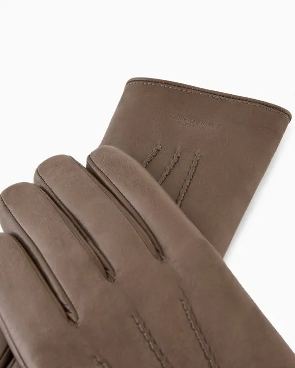 Giorgio Armani Nappa Leather Gloves - Beige