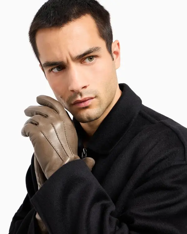 Giorgio Armani Nappa Leather Gloves - Beige