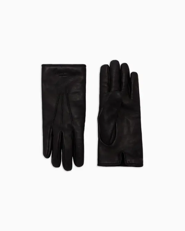 Giorgio Armani Nappa Leather Gloves - Black