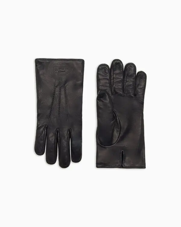 Giorgio Armani Nappa Leather Gloves - Blue