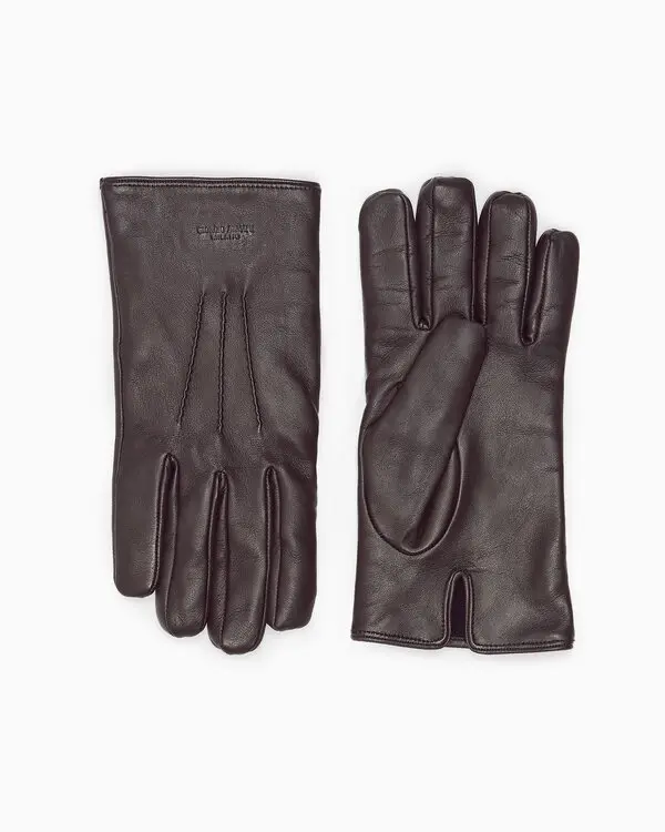 Giorgio Armani Nappa Leather Gloves - Brown